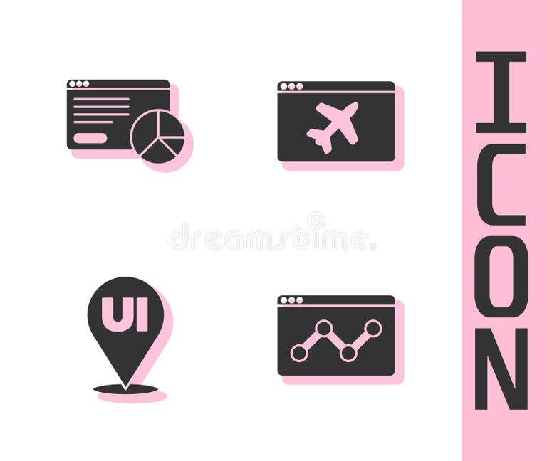 Set Website Statistic, , UI or UX Design and Template Icon. Vector ...