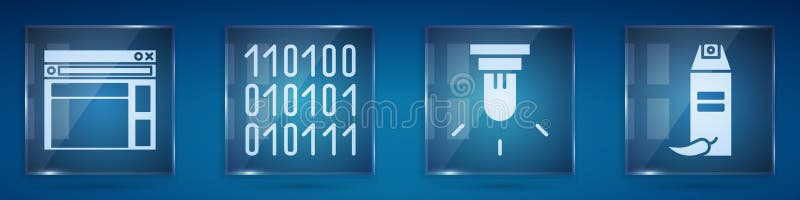 Set Website Template, Binary Code, Motion Sensor and Pepper Spray ...