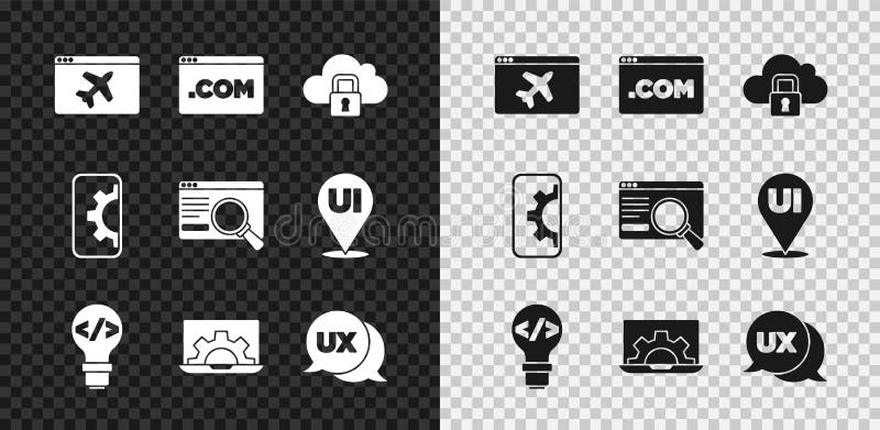 Set UI or UX Design, Cloud Computing Lock, Web and Graphic, Time is Money, Front End Development ...