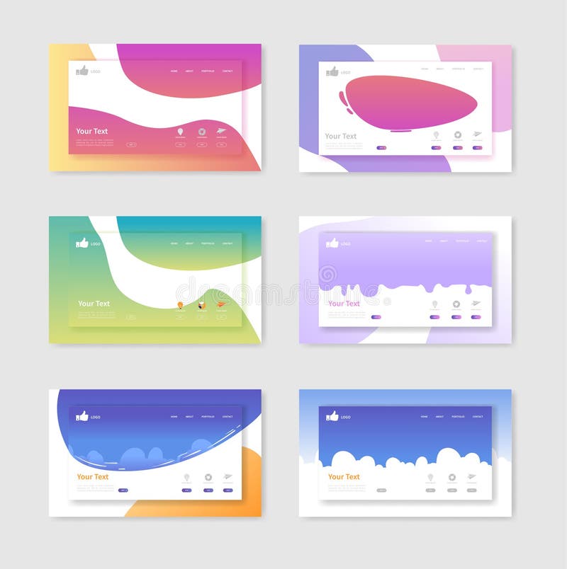 Set of Website Templates Landing Page Layouts. Mobile Development ...