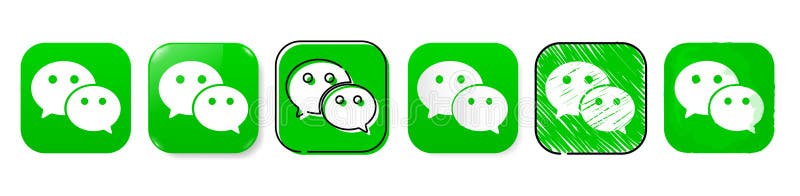 Set of WeChat App Icons in Different Designs, on Transparent Background ...