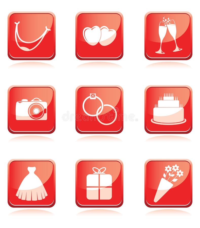 Retro Wedding Design Elements and Icons Stock Vector - Illustration of ...