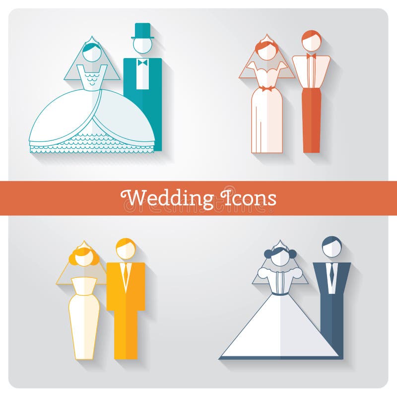 Set of wedding icons stock vector. Illustration of husband - 42910356