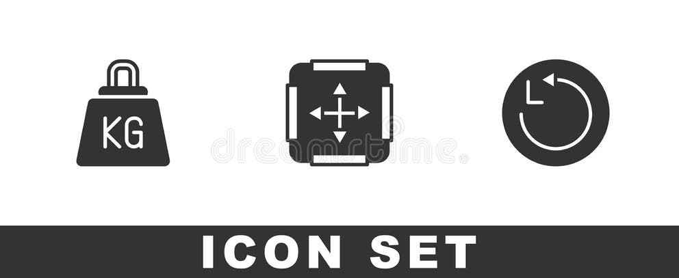 Set Weight, Area Measurement and Radius Icon. Vector Stock Vector ...