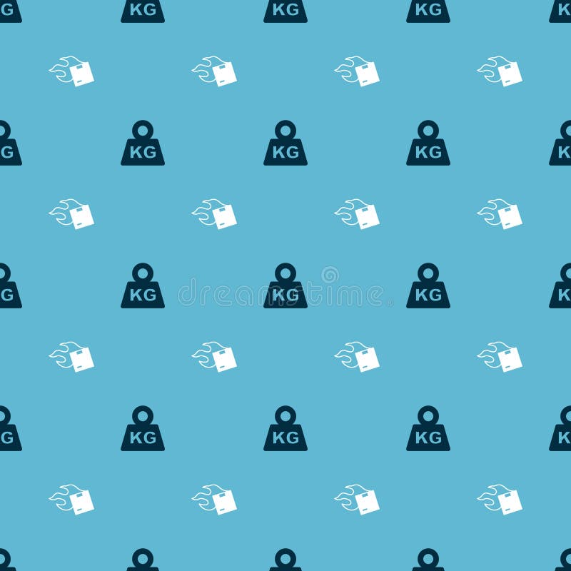 Set Weight and Carton Cardboard Box on Seamless Pattern. Vector Stock ...