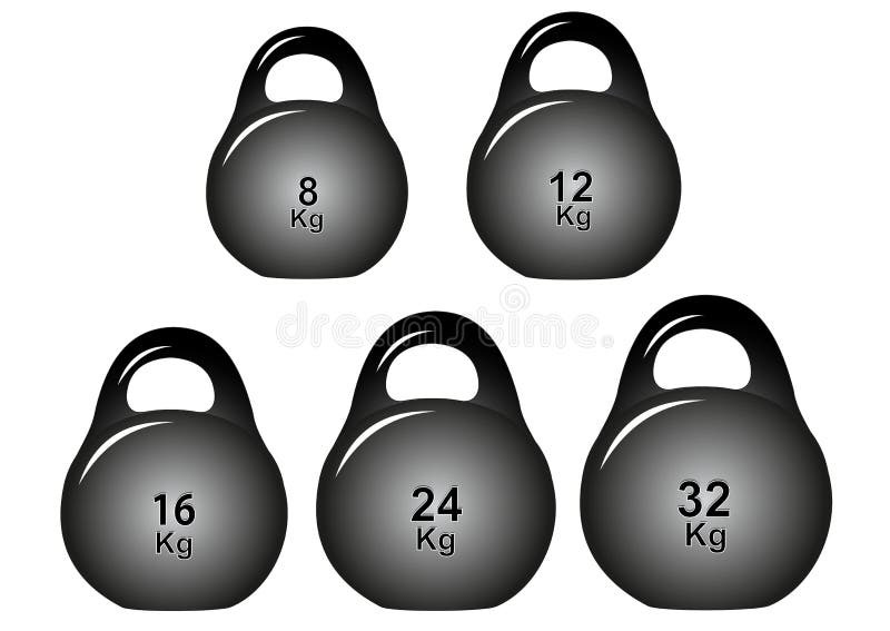 A Set of Weights of Different Masses Stock Vector - Illustration of ...