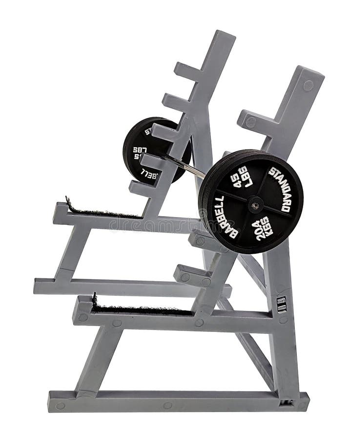 Weights on a weight rack stock photo. Image of barbells - 381692616
