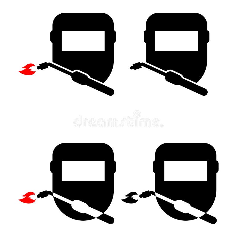 Set of Welding Technology Icon, Metal Tool Equipment Symbol, Safe Weld ...