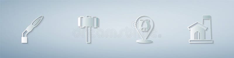 Set Welding Torch, Sledgehammer, Horseshoe and Smithy Workshop Interior ...