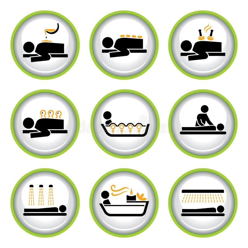 Set of Wellness&Spa Pictogram Buttons I Stock Vector - Illustration of ...
