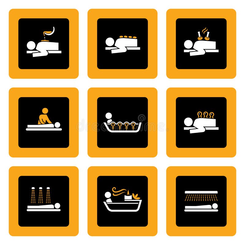 Set of Wellness and Spa Pictograms I Stock Vector - Illustration of ...