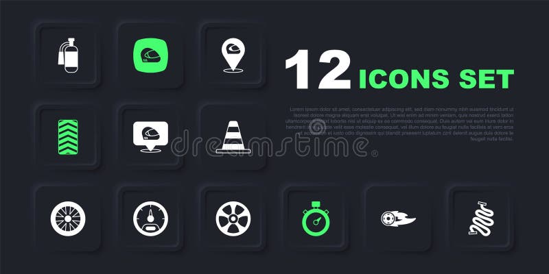 Set Wheel in Fire Flame, Racing Track, Helmet, Stopwatch, Car Tire ... Set Wheel in Fire Flame, Racing Track, Helmet, Stopwatch, Car Tire ...