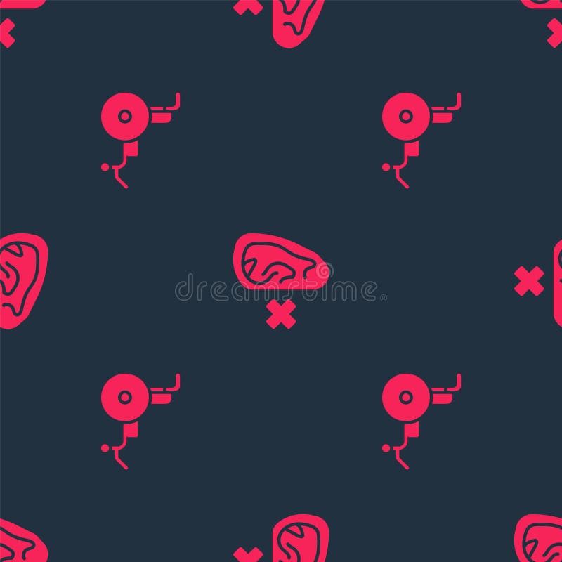 Set Wheelchair and Deaf on Seamless Pattern. Vector Stock Vector ...