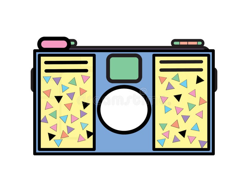 Whimsical Flat Illustration Camera Stock Illustration - Illustration of ...
