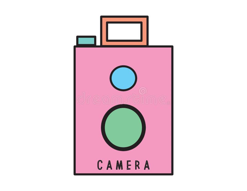 Whimsical Flat Illustration Camera Stock Illustration - Illustration of ...