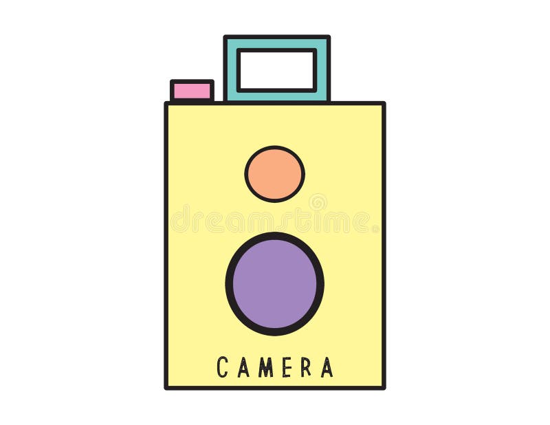 Whimsical Flat Illustration Camera Stock Illustration - Illustration of ...