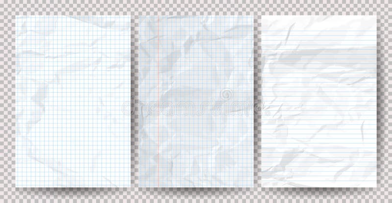 Set of White Clean Crumpled Papers Stock Vector - Illustration of write ...
