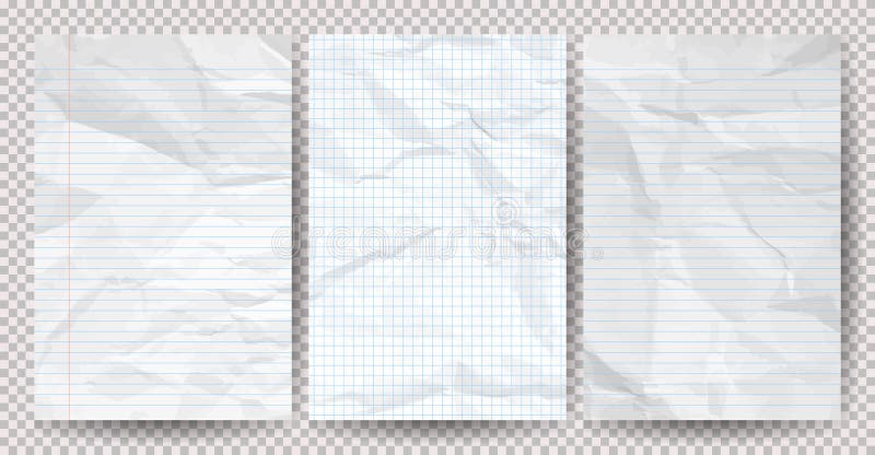 Set of White Ñ lean Crumpled Papers Stock Vector - Illustration of ...