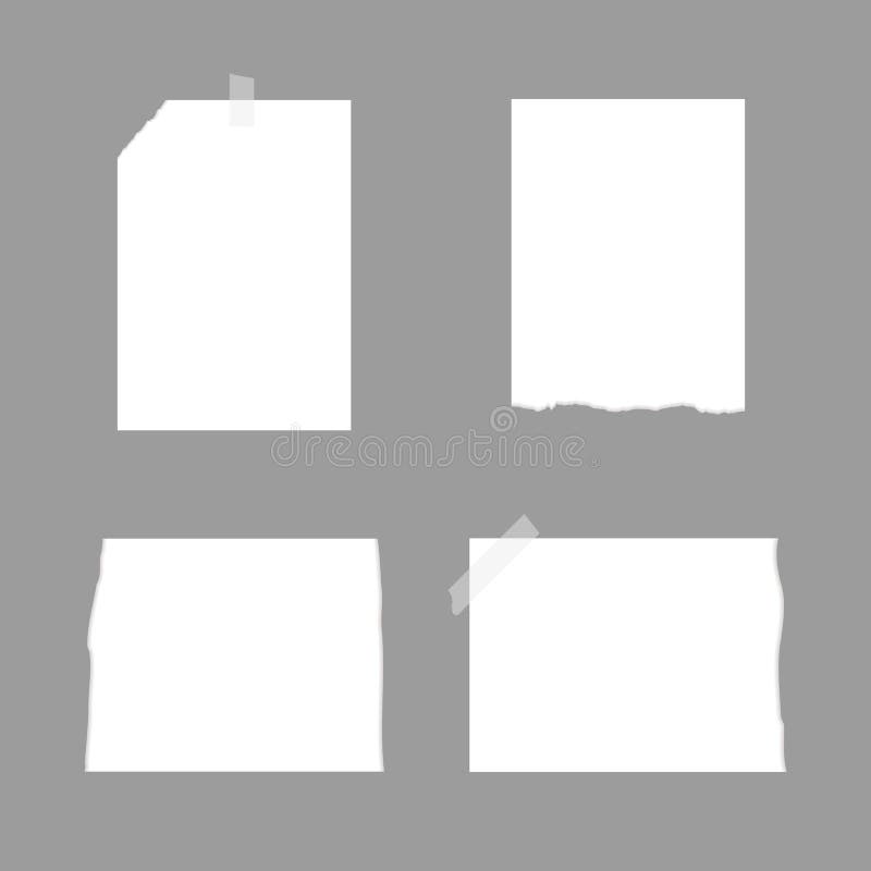 A Set of White Blank Sheets with Torn Edges. Stock Vector ...