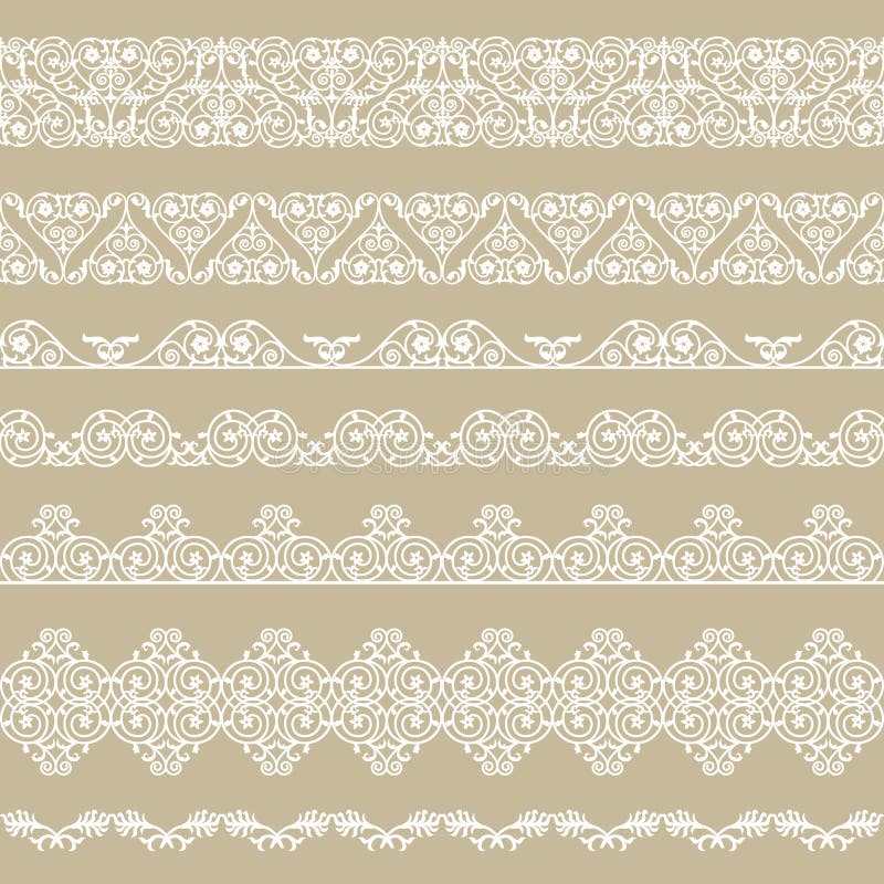 Set of borders stock vector. Illustration of elements - 108657562