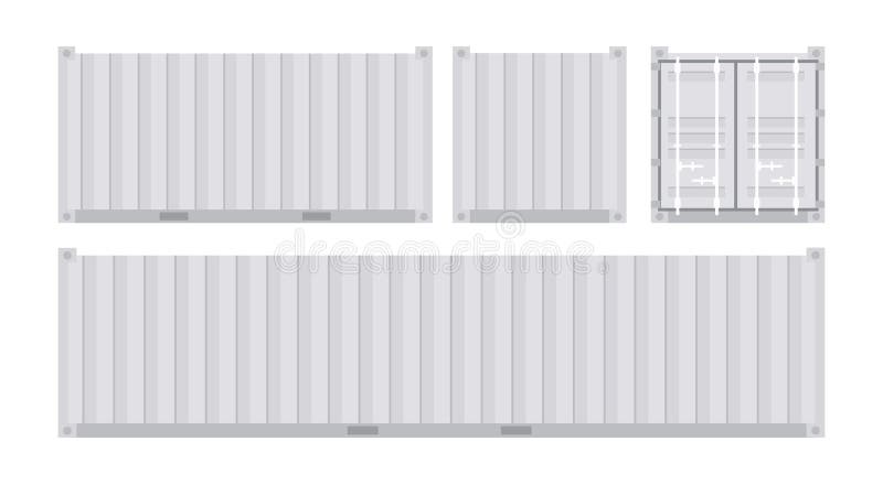 Set White Cargo Containers. Freight Shipping, Delivery and ...