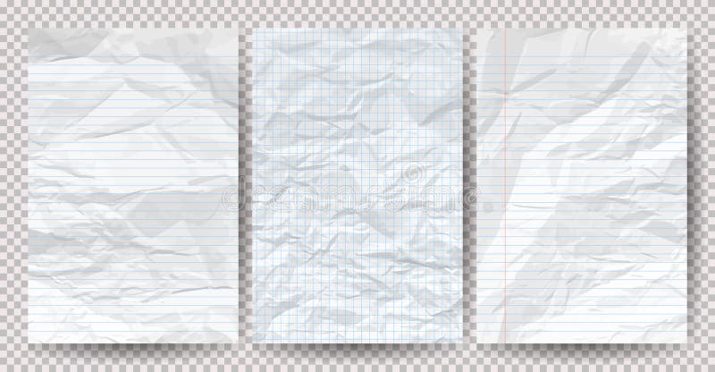 Set of White Clean Crumpled Papers Stock Vector - Illustration of ...