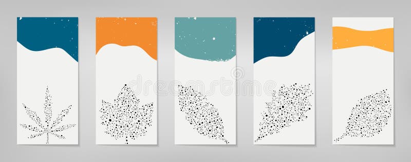 Set of White and Colorful, Distressed Vector Design, Artistic Templates ...