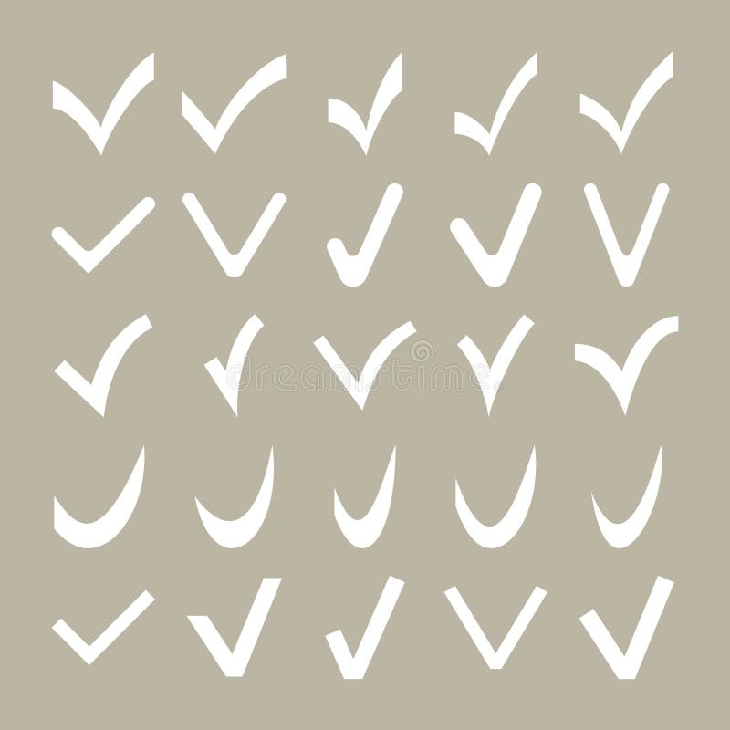 Set of Different Vector Check Marks Stock Vector - Illustration of form ...