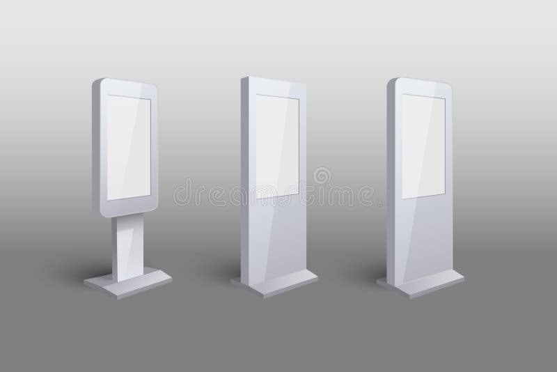 Set of White Digital Signage Isolated on Gray Background. Vector Design ...