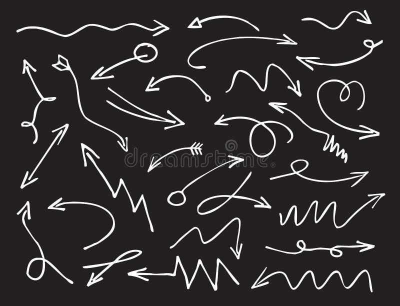 Set of White Drawing Arrows. Vector Illustration. Stock Vector ...