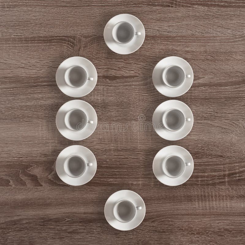 Letter of empty cups stock image. Image of collection - 114604273