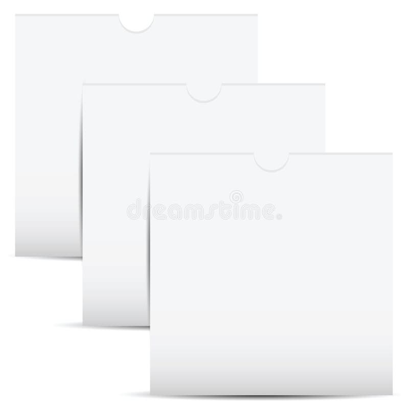 Set of White Empty Folders for Documents Stock Vector - Illustration of ...