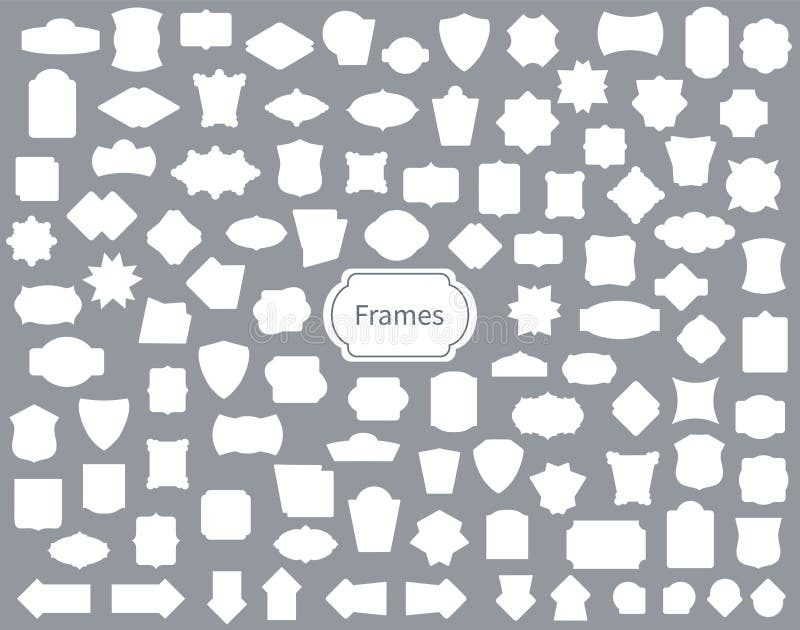 Set of white frames. stock vector. Illustration of borders - 196140550