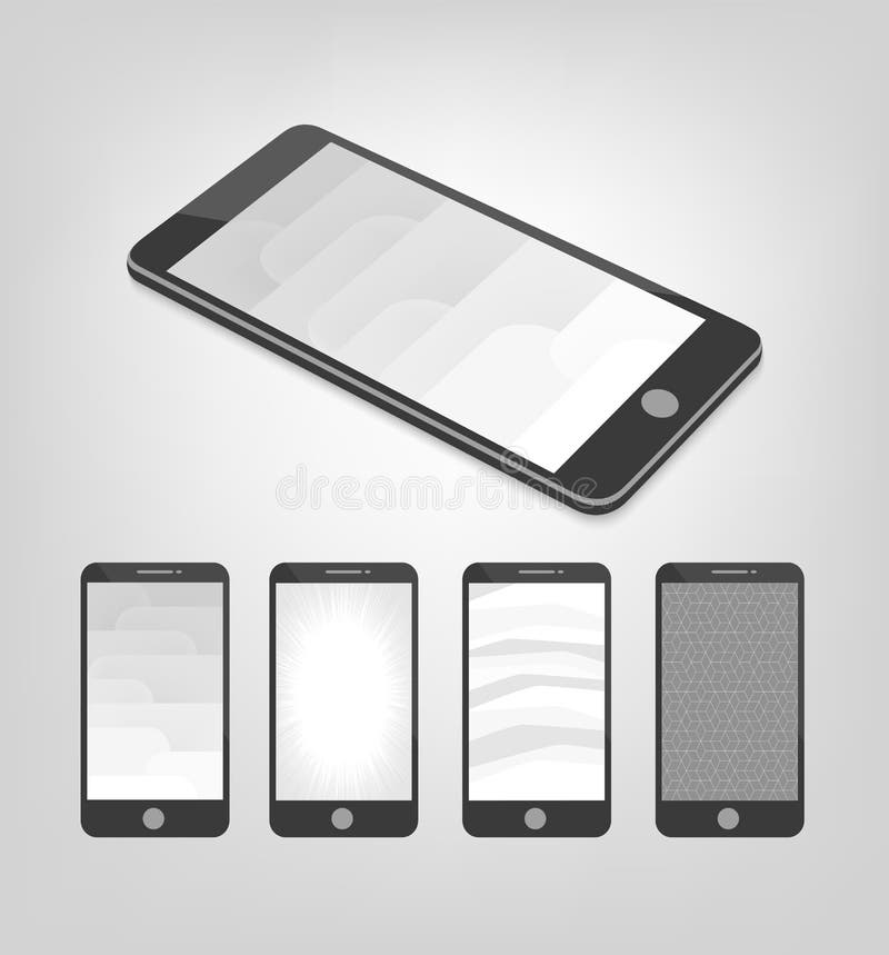 Set of White and Gray Vector Backgrounds on Smartphone Layout Stock ...