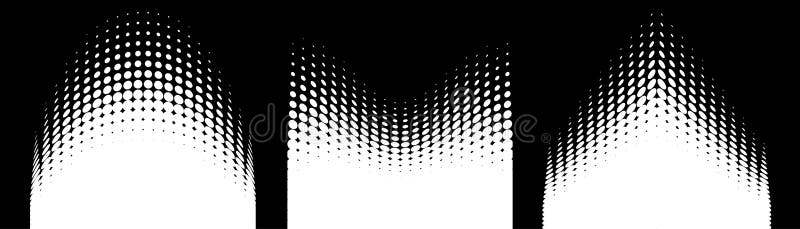 Set of White Halftone Curved Gradient Background. Stock Vector ...