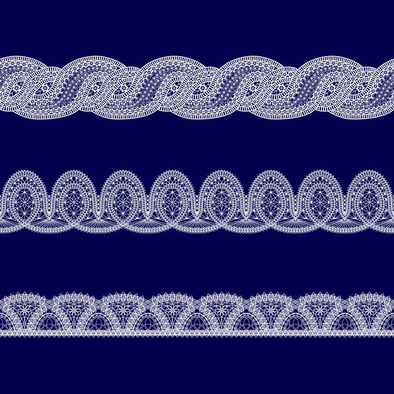 Set of lace vector borders stock vector. Illustration of line - 41642813