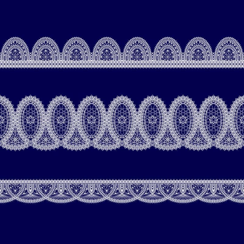 Set of white lace ribbons stock vector. Illustration of design - 54552787