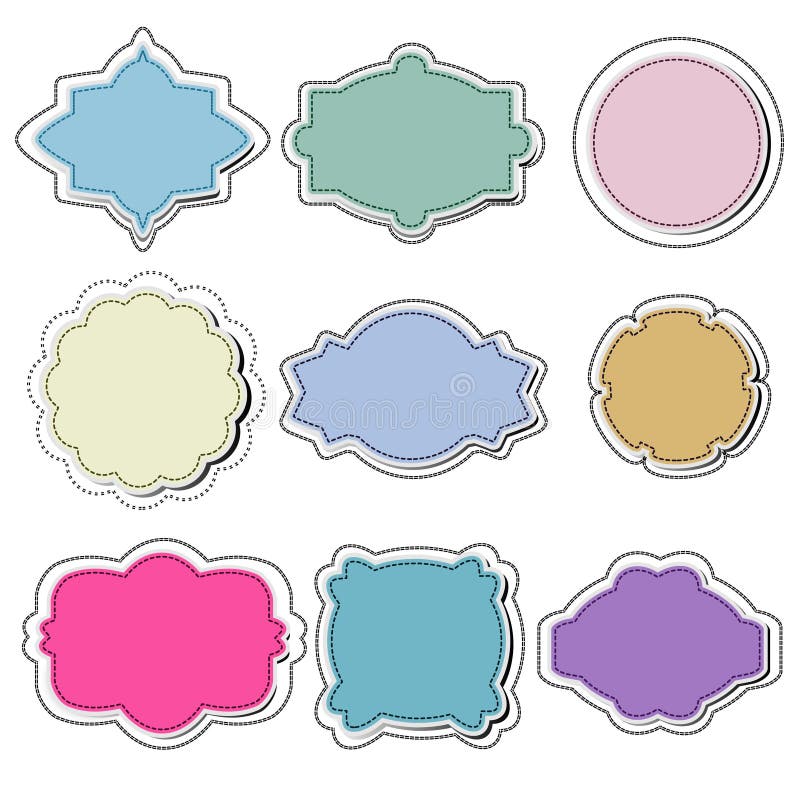 Set of White Paper Frames in Different Shapes Stock Vector ...