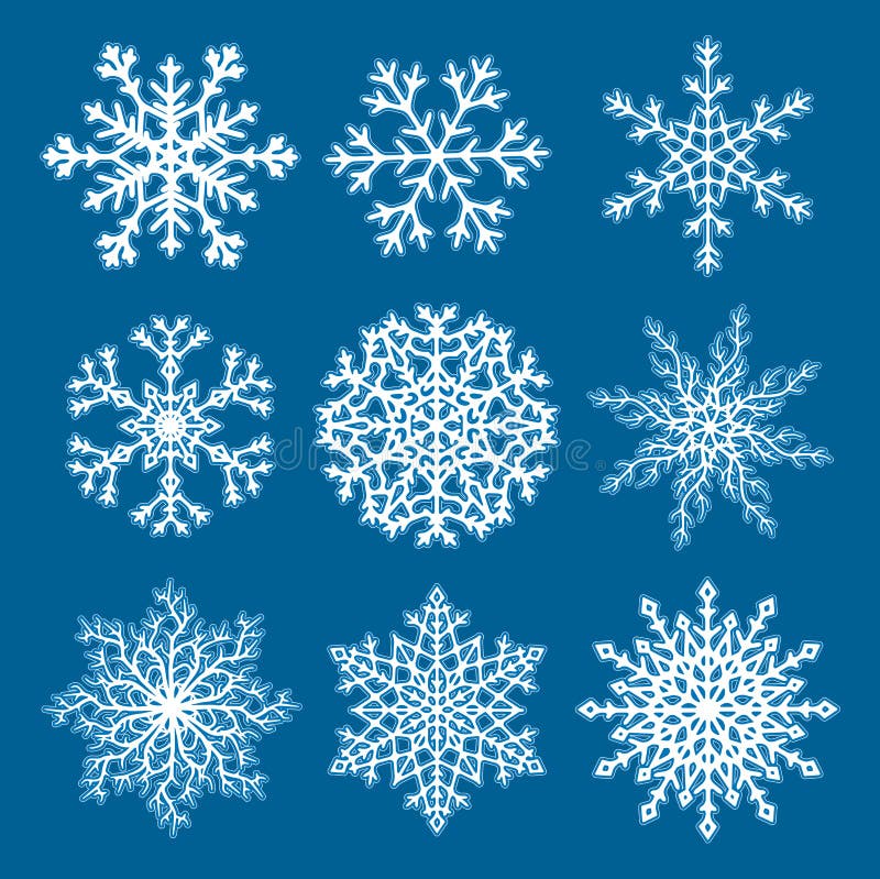 Set of paper snowflakes stock vector. Illustration of template - 36626257