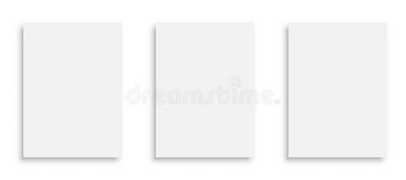 Set White Papers Template Mockup with Shadows, White Posters with ...