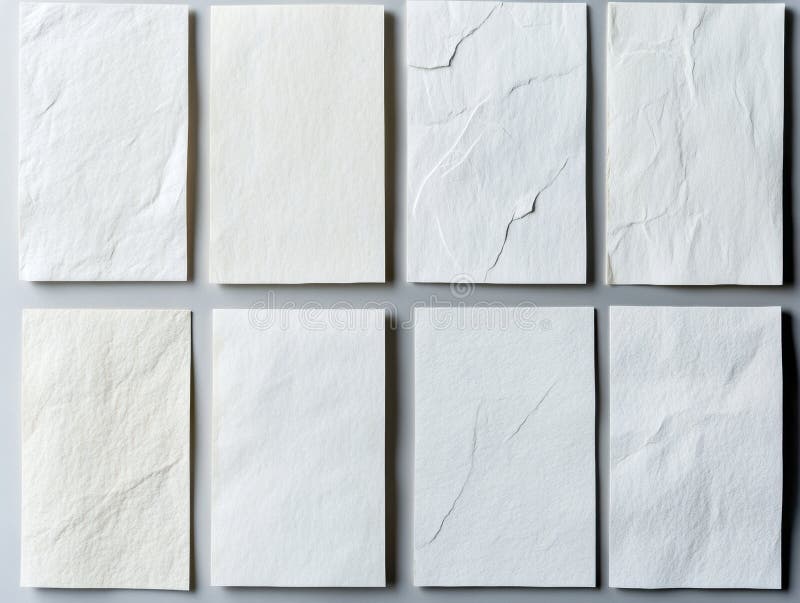 Set of White Papers with Various Textures and Patterns Stock ...