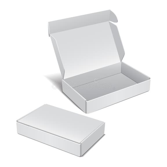 Set of White Realistic Cardboard Box. Vector Package for Software ...