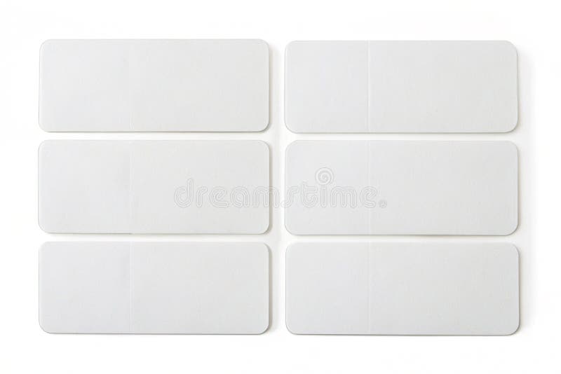 A Set of White Rectangular Paper Sticker Labels Isolated on White ...