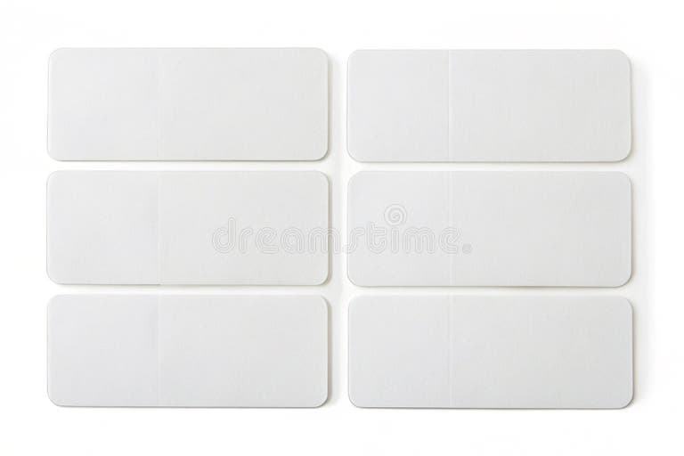 A Set of White Rectangular Paper Sticker Labels Isolated on White ...