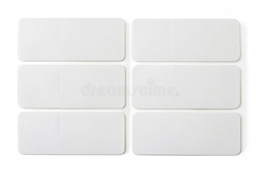A Set of White Rectangular Paper Sticker Labels Isolated on White ...