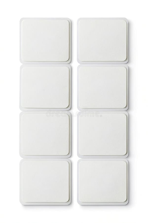 A Set of White Rectangular Paper Sticker Labels Isolated on White ...