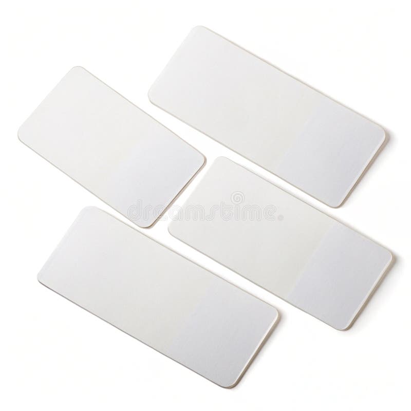 A Set of White Rectangular Paper Sticker Labels Isolated on White ...