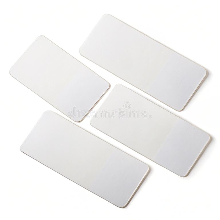 A Set of White Rectangular Paper Sticker Labels Isolated on White ...