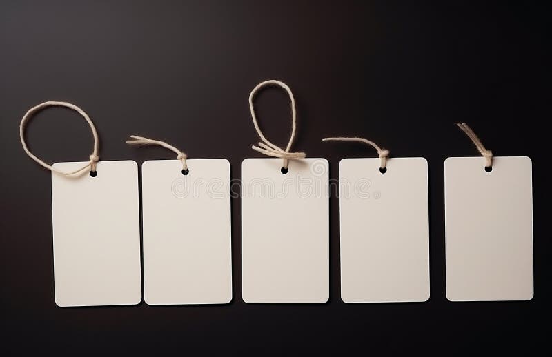 Set of White Rectangular Tags - Stand Out and Be Noticed! Stock ...