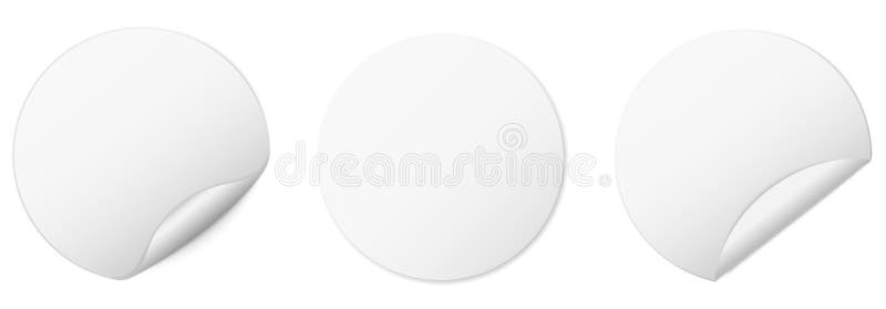 White Round Sticker Vector Banner with Stars Frame on White Background ...